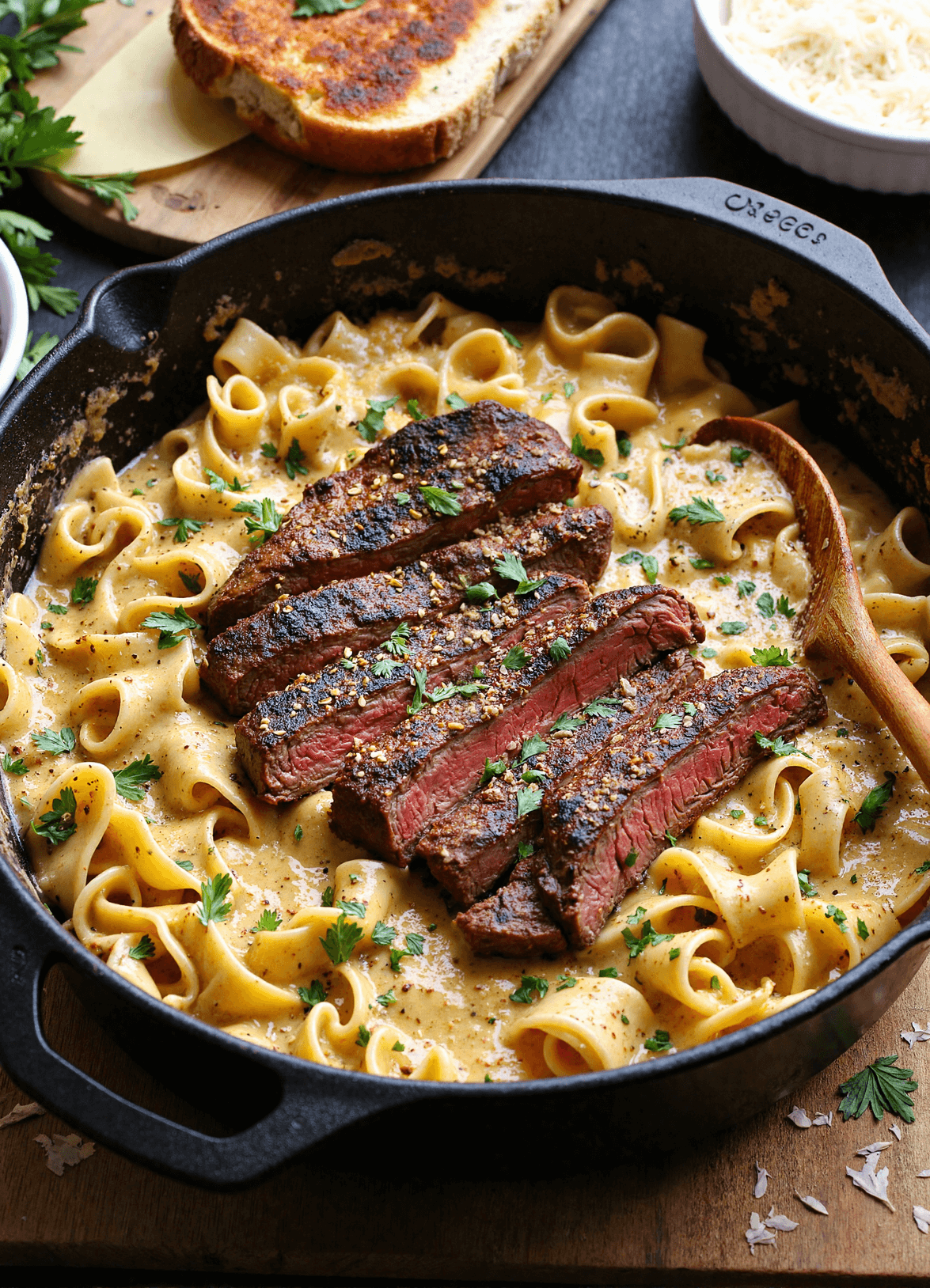One-Pot Creamy Spicy Garlic Butter Steak and Pasta – Easy, Flavor ...